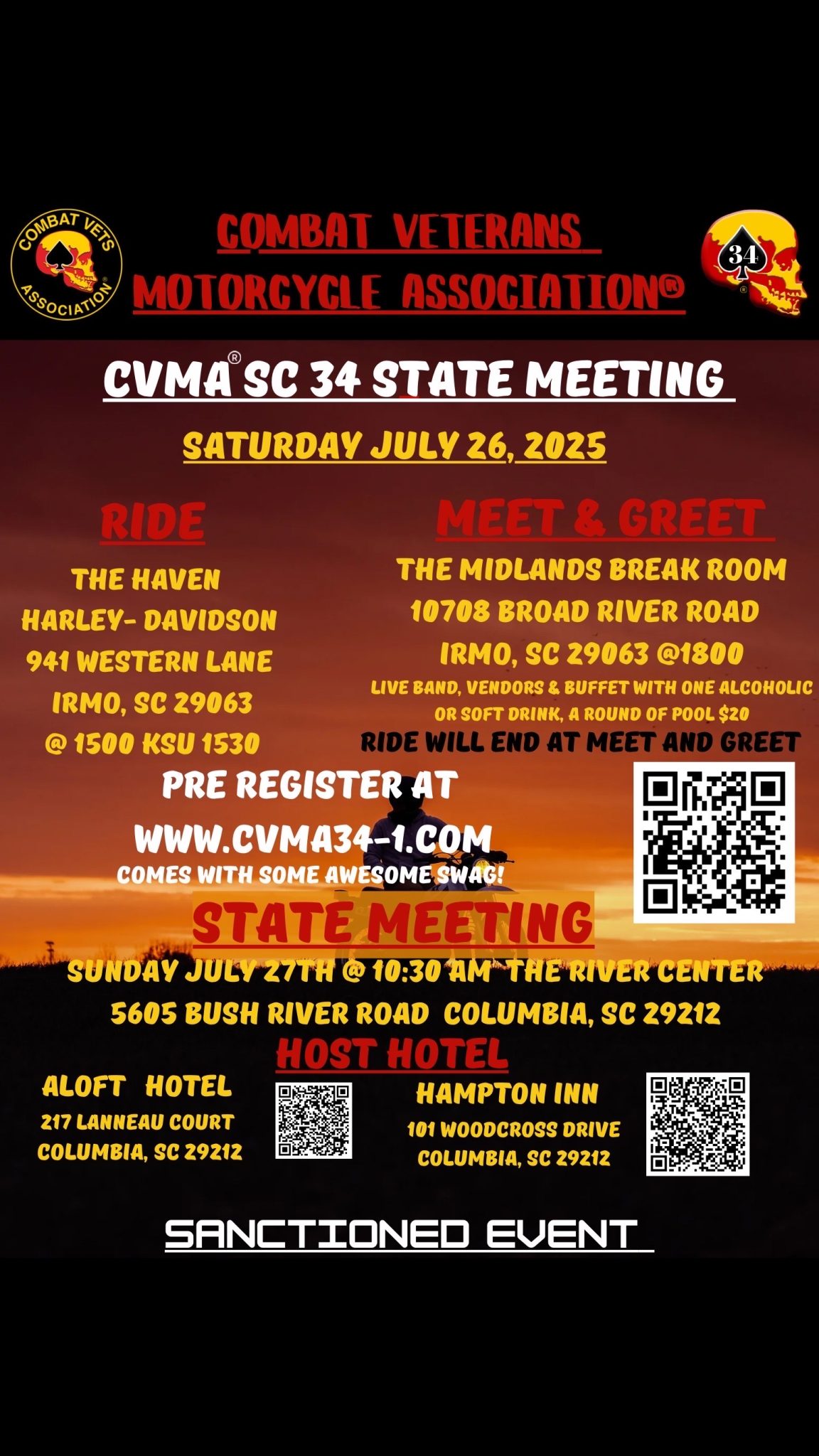 SC State Meeting – SC Combat Veterans Motorcycle Association